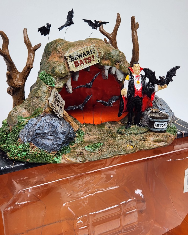 Lemax Spooky Town Bat Lair #93724 Halloween Decor Vampire Beware Bats ...