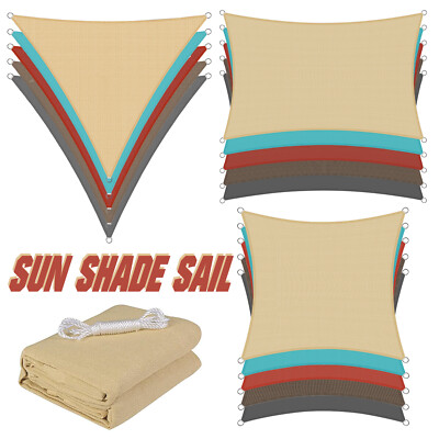 Rctangle Sun Shade Sail 190GSM 98% UV Extra Heavy Duty Triangle Shade ...