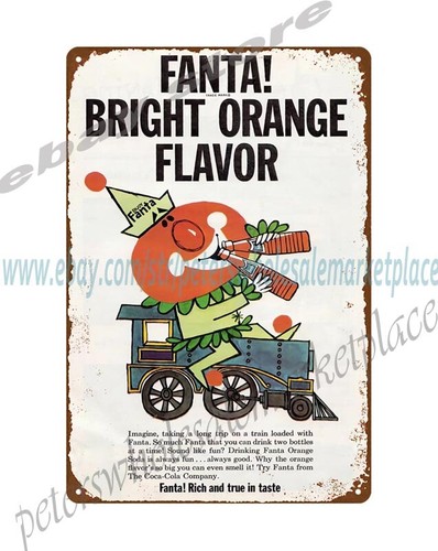 1960s Fanta bright orange flavor drink metal tin sign ideas for the ...