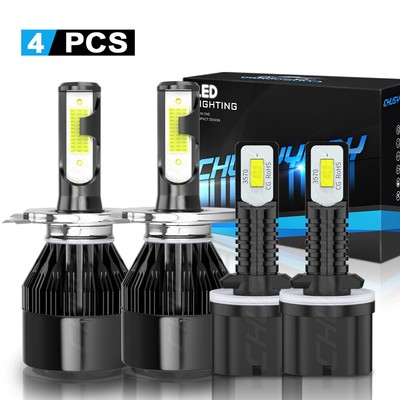 6000K For Ford Focus 2000-2004 9003 H4 880 LED Headlight + Fog Light ...