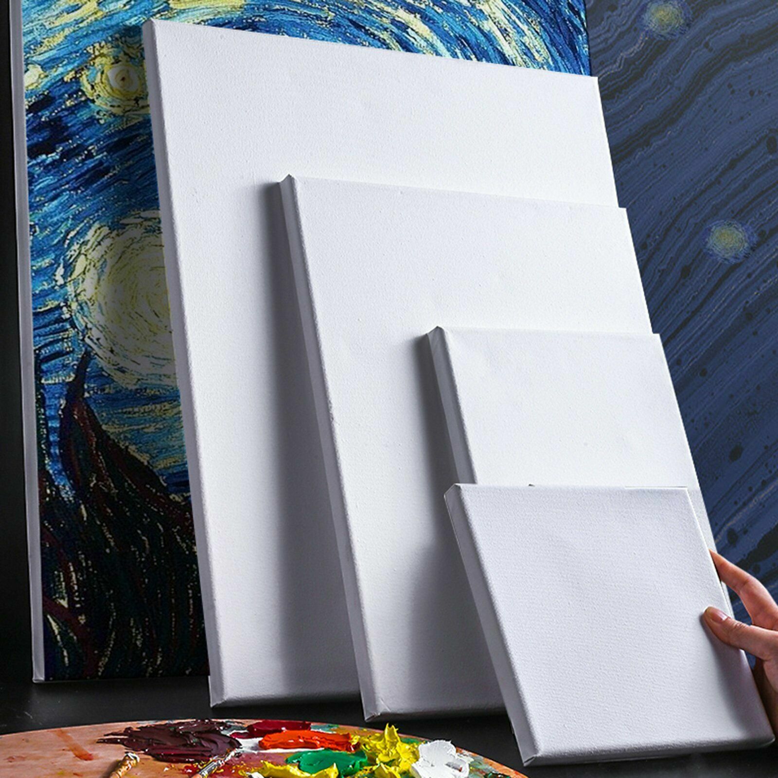 4 Pack Blank Artist Canvas Art Board Plain Painting Stretched Framed ...