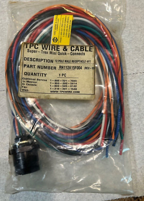 TPC WIRE #RN112A 15F004, 12 Pole Male Receptacle 4 FT. - New | eBay