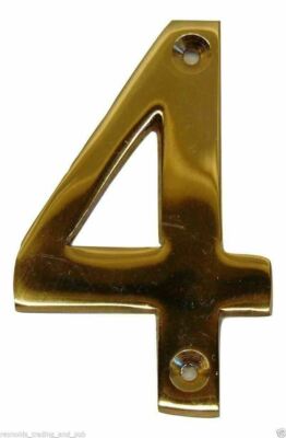 Solid Brass Door Numbers for House Gate Home 3" (76mm) 0123456789 Heavy ...