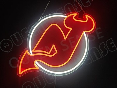 16"x14" New Jersey Devils Hockey LED Neon Sign With Dimmer USB Powered ...