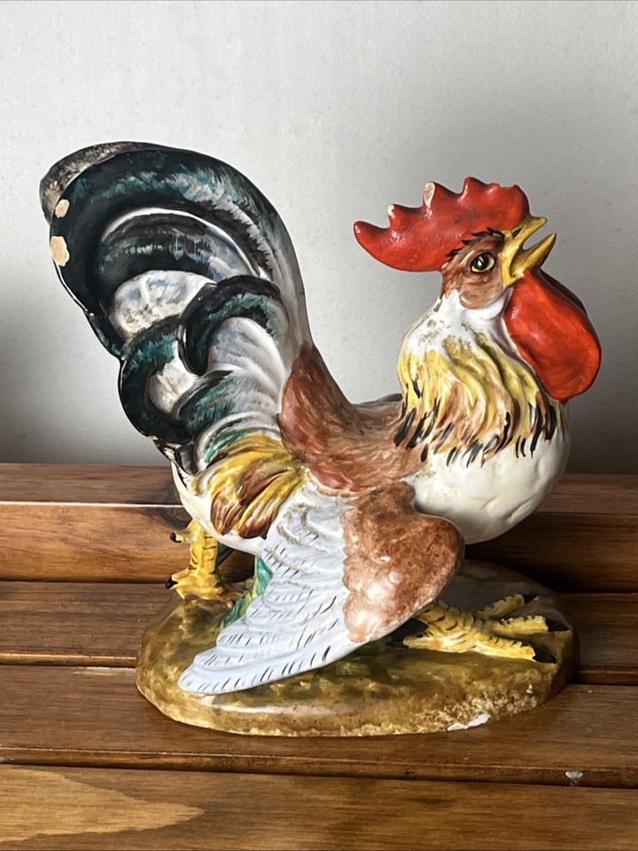 Rooster Statue Figurine Italy Italian Signed Numbered As Is Majolica | eBay