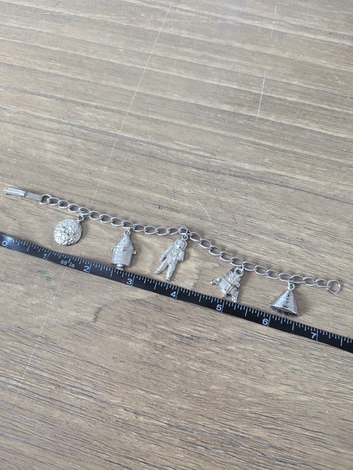 Vintage NASA Apollo 11 Moon Landing Souvenir Charm Bracelet | eBay