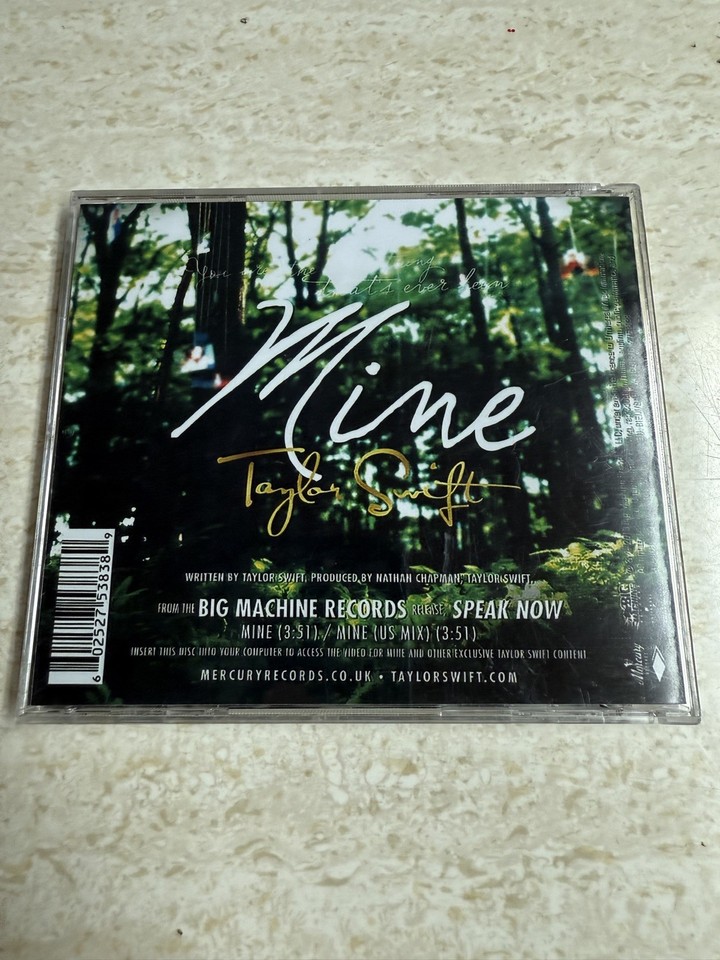 Taylor Swift- Mine 2 track CD single MEGA RARE 2010 release featuring ...