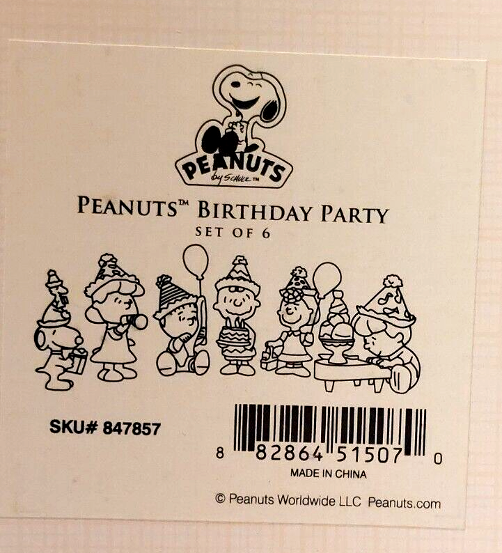 LENOX PEANUTS BIRTHDAY PARTY Schroeder Charlie Lucy Linus Sally - NEW ...