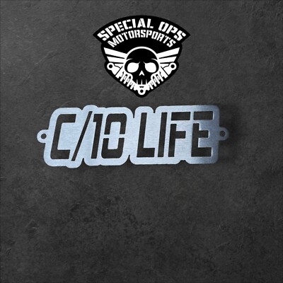 [SO] CUSTOM C10LIFE BADGE EMBLEMS lOGO BOLT ON LS SWAP STEEL C/10 C10 ...