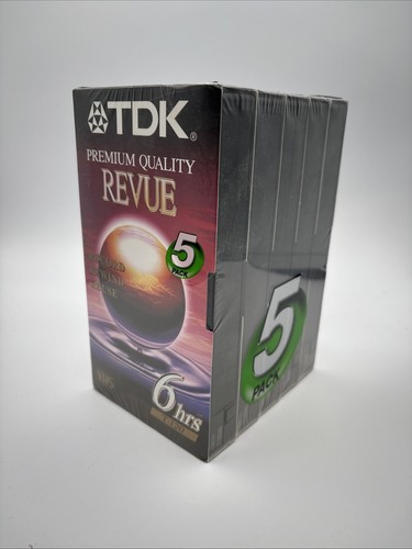 5 Pack TDK STD T-120 VHS TAPES Brand New Sealed VCR Blank Record Ready ...