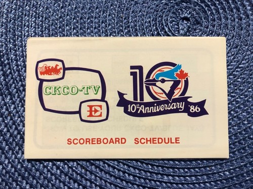 1986 Toronto Blue Jays regular season baseball schedule - CKCO-TV ...