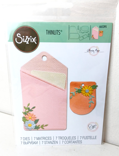 Sizzix Thinlits Interactive Tags Pocket Tag Flower Shapes Die Set Metal ...