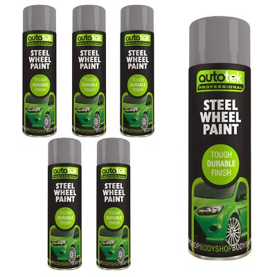 AutoTek Multi Purpose Steel Wheel Aerosol Spray Paint 500ml x6 | eBay UK