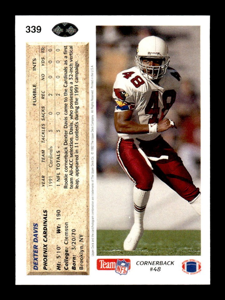 1992 Upper Deck Dexter Davis #339 | eBay