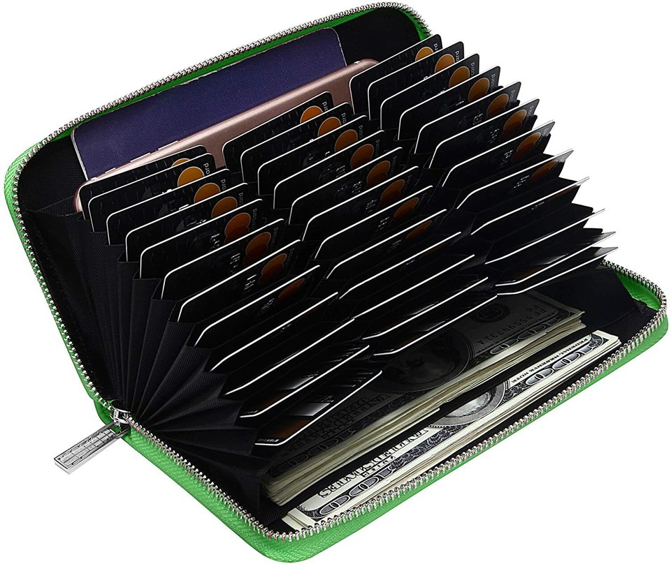 RFID Blocking Credit Card Holders Wallet for Women 36 Slots Accordion ...