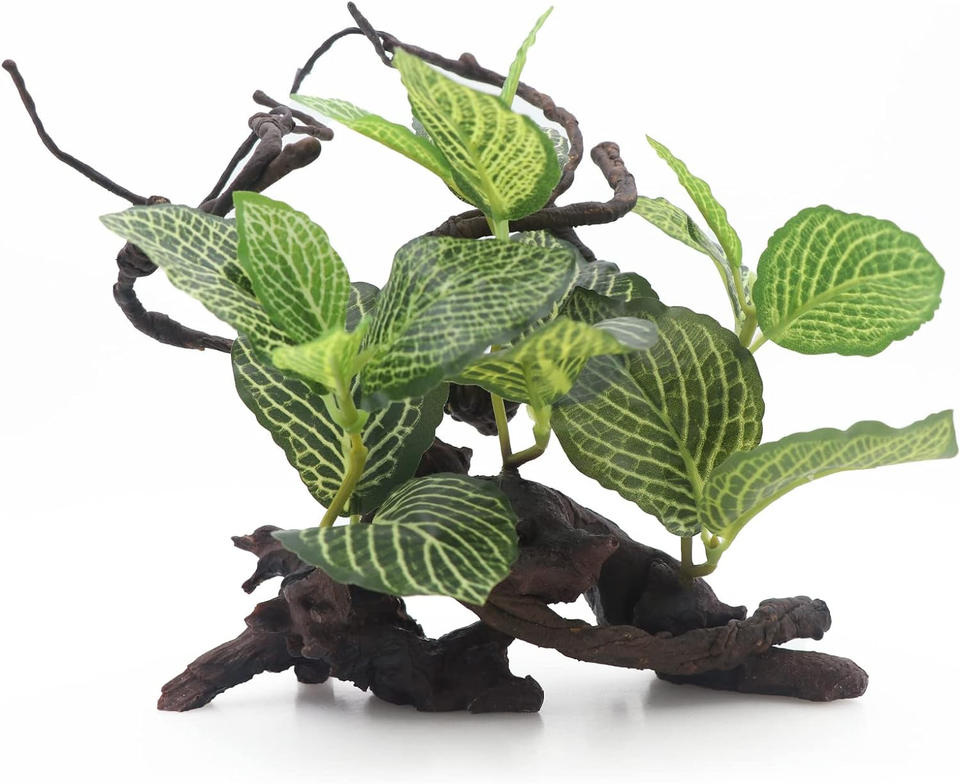 Reptile Terrarium Forest Tree with Plant Leaves for Amphibian Habitat ...