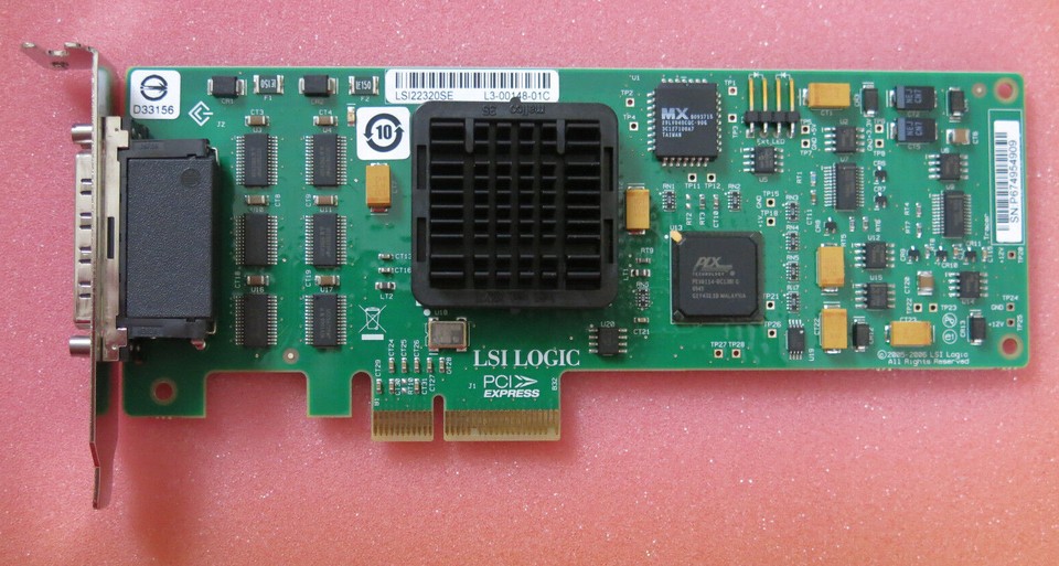 LSI Logic PCI Express LSI22320SE LSI00153 Dual Port U320 SCSI Card HBA ...