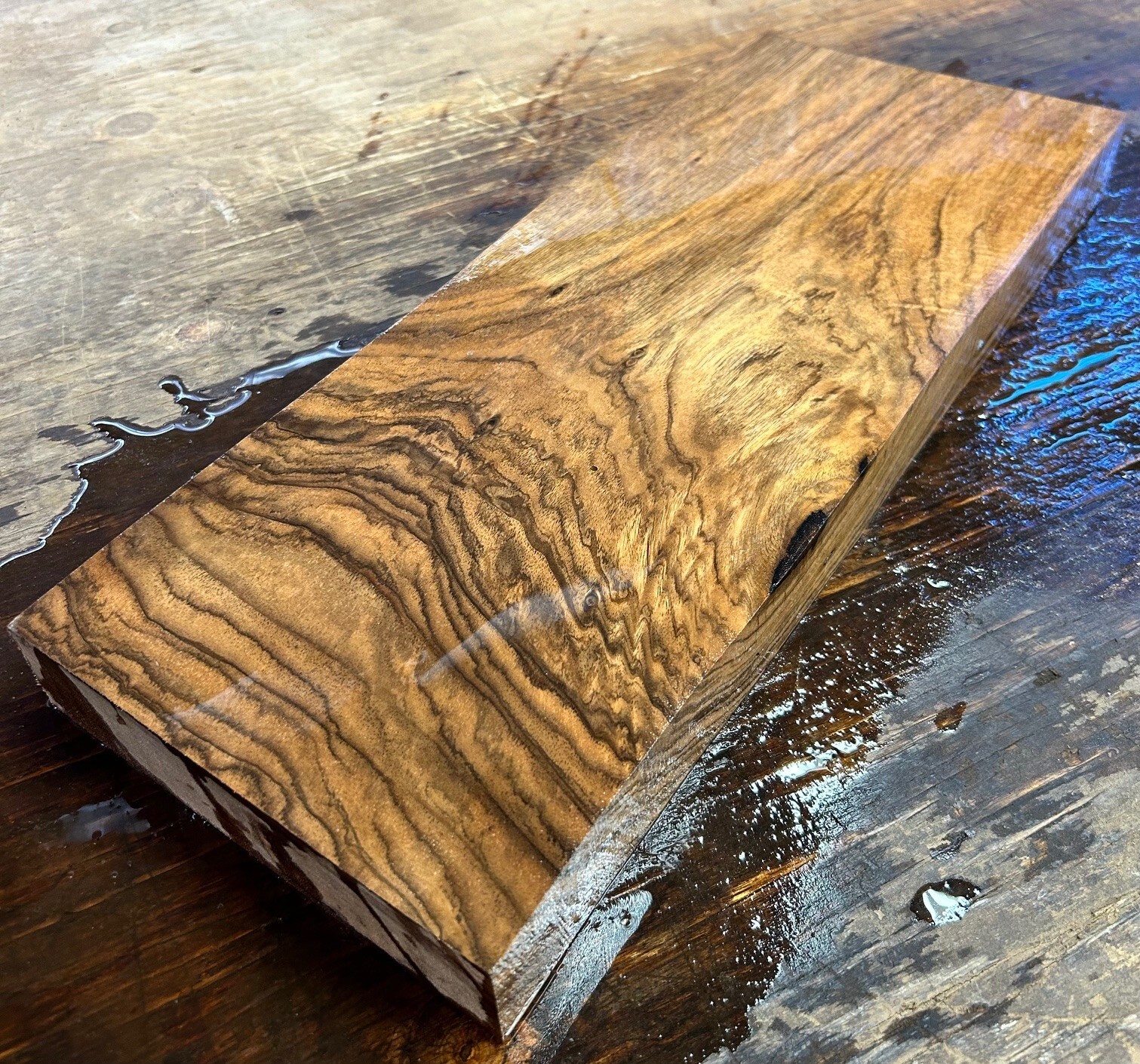 INSANE! MARBLE CAKE Walnut 18.75"x7.5" Lumber Block Carving Art Craft ...