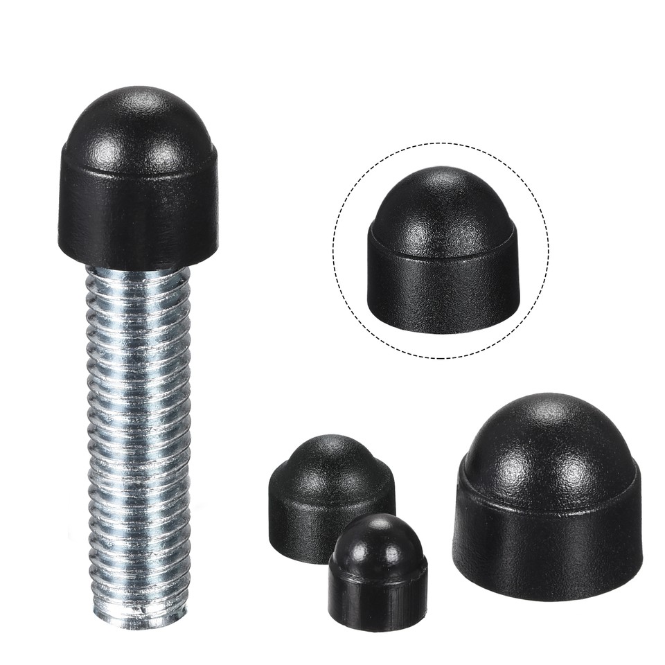 Plastic Dome Nut Protection Cap Covers, M8 Nut Cover Black 50pcs | eBay UK