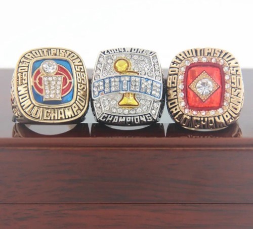 Detroit Pistons 3 x NBA Championship Ring set. Thomas Billups Dumas ...