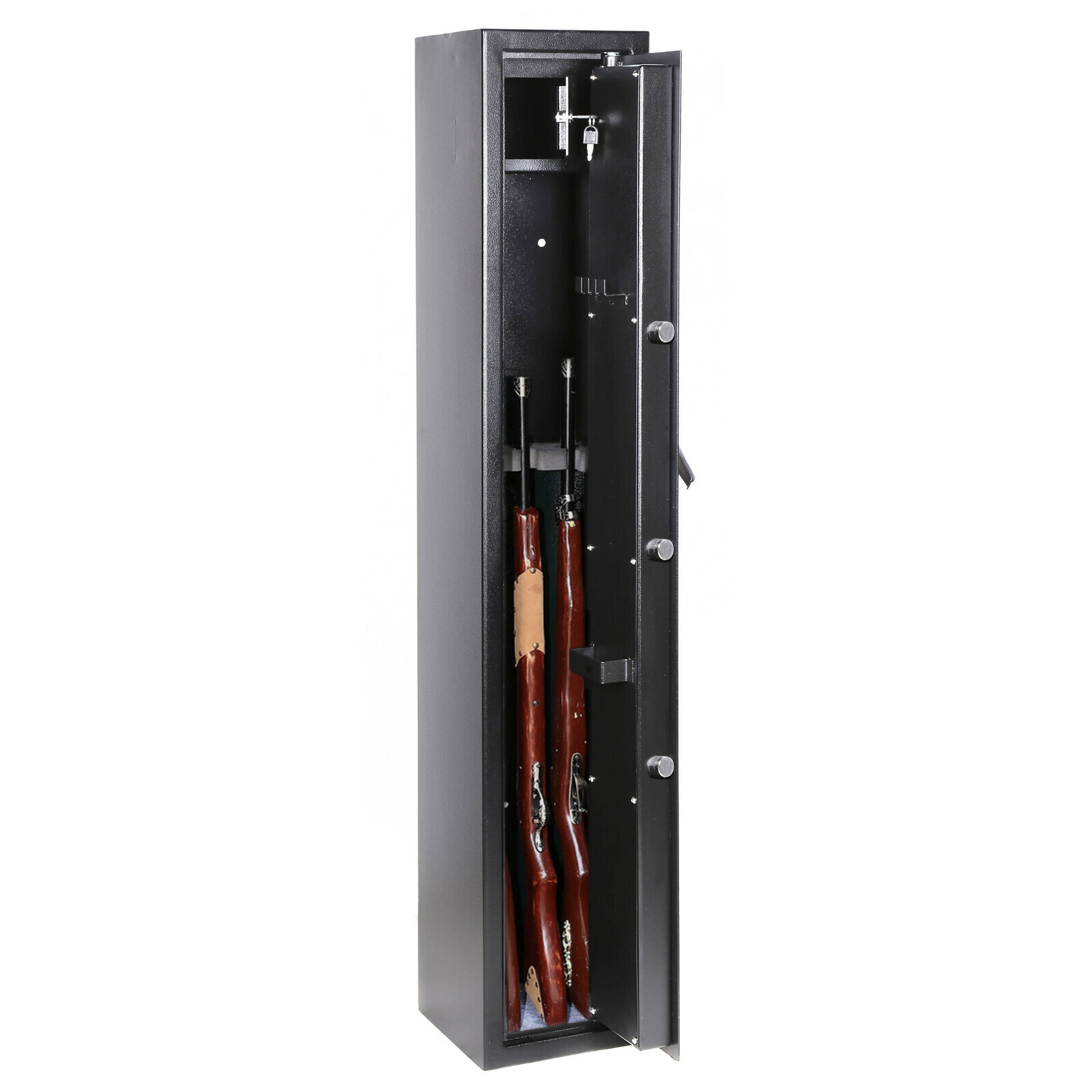 JMV 3 Gun Safe Firearm Rifle Storage Lock box Steel Cabinet Heavy Duty ...