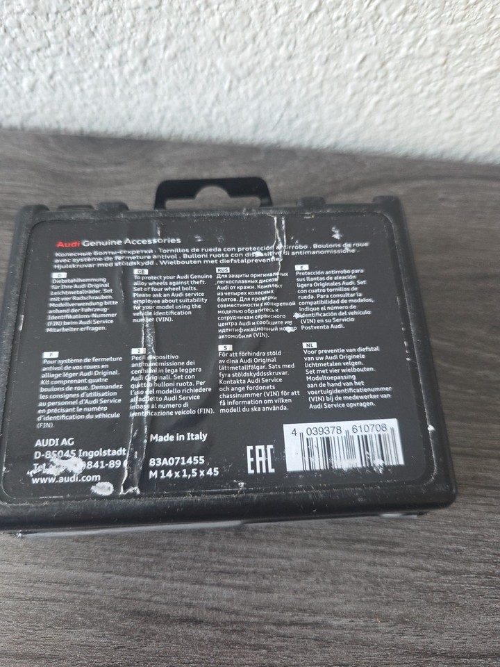 GENUINE AUDI Q3 Q5 Q7 Q8 E-TRON LOCKING WHEEL NUT COVER BOLT KEY SET ...