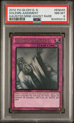 2012 YUGIOH GLD5-EN045 SOLEMN JUDGMENT GHOST RARE PSA 8 NM-MT #80455914 ...