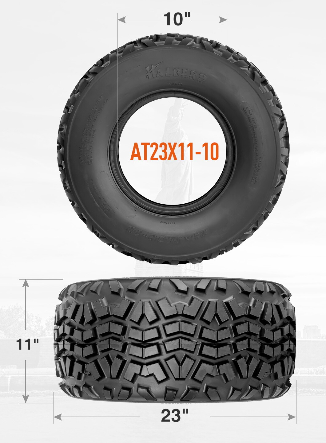 23x11-10 UTV ATV Tires 6Ply 23x11x10 Trail Sand All Terrain Off-Road ...