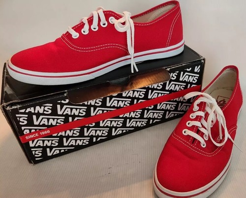 Vans Authentic Red Classic Low Top Skate Shoes Men's Size 6 Casual Sneakers | eBay