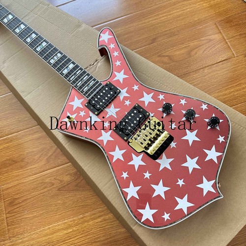 Metallic Red Iceman Electric Guitar Floyd Rose Black Fretboard 2H Open ...