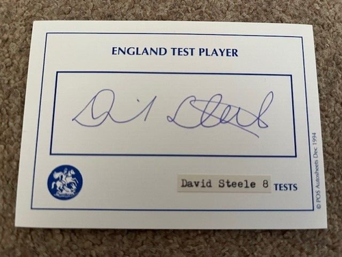 David Steele - Excellent Signed "England Test Player" Autograph Card | eBay