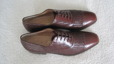 Salvatore ferragamo Woven Brown leather Wing tip Shoes Size 10.5B | eBay