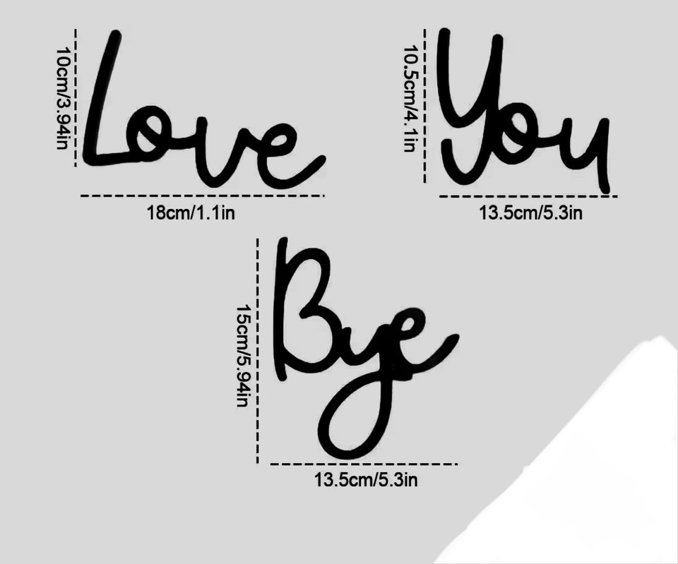 Love You Bye above Door Sign Black Wooden Letters Valentines Day Gift ...