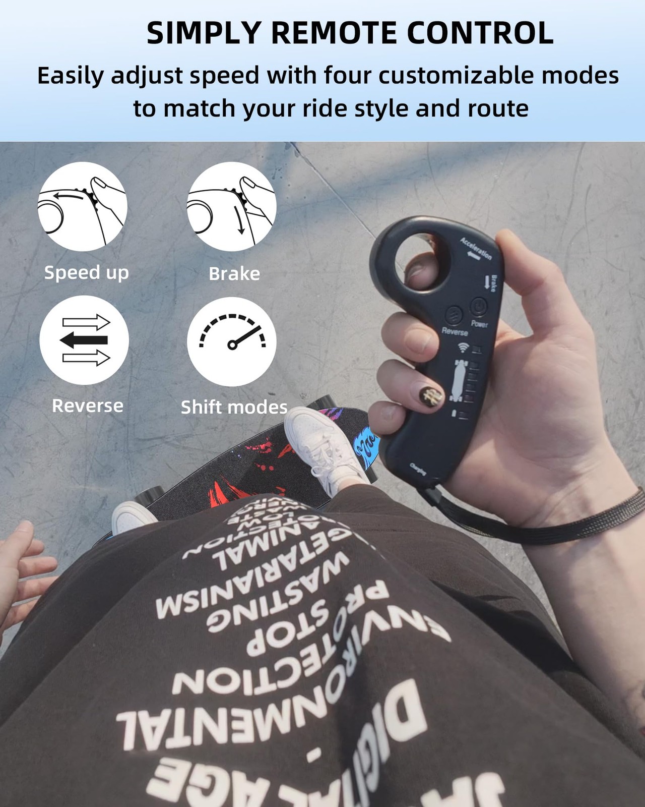 Electric Skateboard with 350W Motor, 27" Eboard with Remote Control, 4 ...