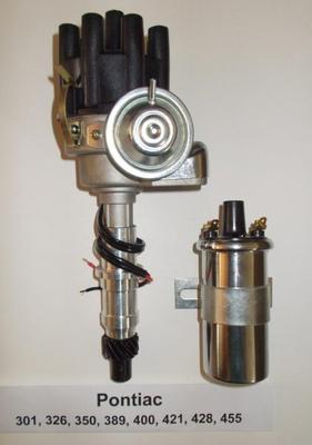 PONTIAC 326 350 389 400 455 Small BLACK FEMALE HEI Distributor + Chrome ...