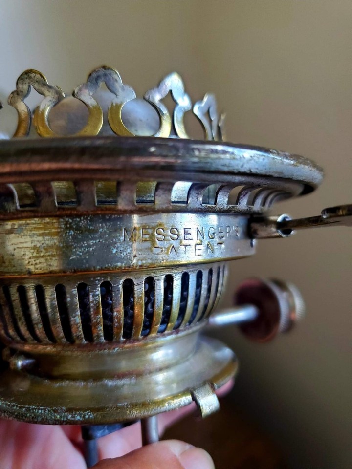 Antique 1800's Messenger's Corinthian Column Silverplated Banquet Oil ...