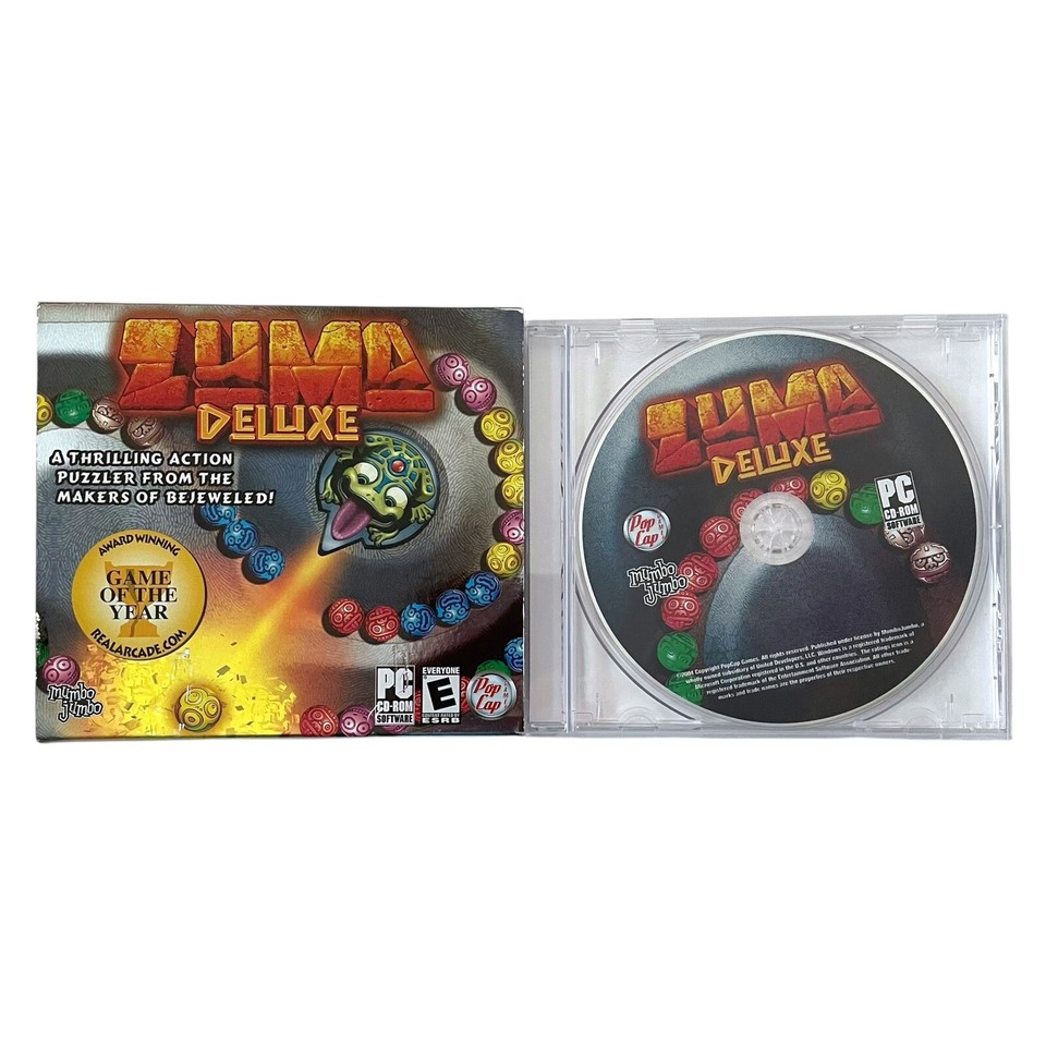 Zuma Deluxe PC CD-ROM 2004 PopCap Action Puzzle Game Tested & Working ...