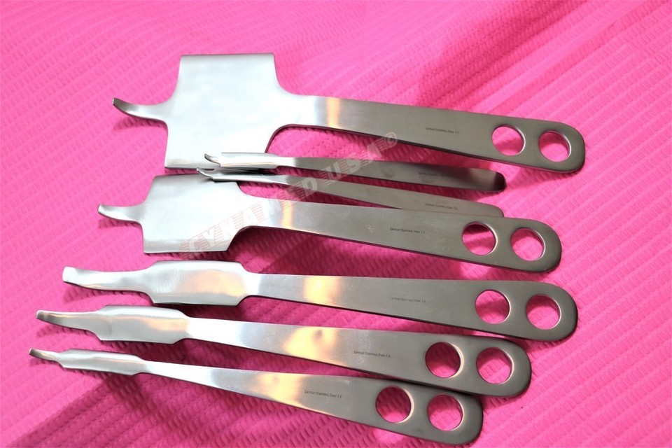 GERMAN PREMIUM 6 HOHMANN RETRACTOR SET SURGICAL ORTHOPEDIC INSTRUMENTS ...