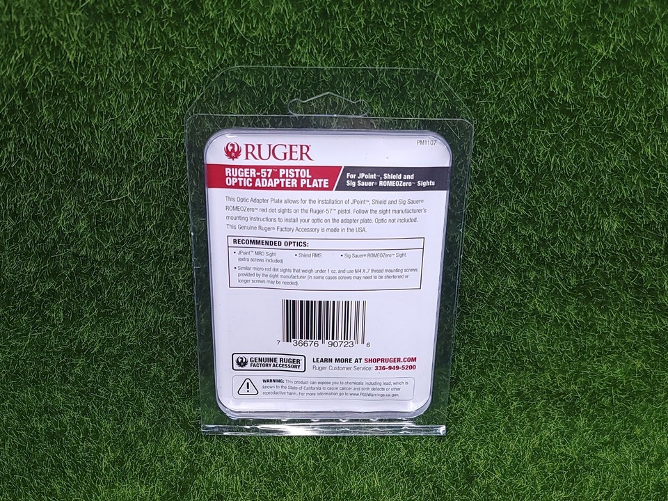 Ruger 57 Optic Adapter Plate Sig Romeo Zero Shield Jpoint MRD Shield ...