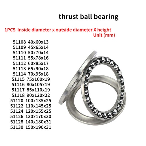 Plane Axial Ball Bearing Thrust Bearings 51108 51109 51110 51111 51112 ...