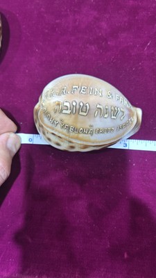 HAND CARVED COWRY SHELL ANTIQUE JUDAICA SHANA TOVA | eBay