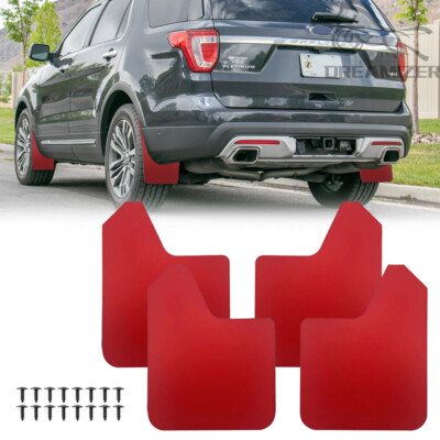 4Pcs Front&Rear Red Rally Mud Flaps Splash Guards Mudguards For Ford ...