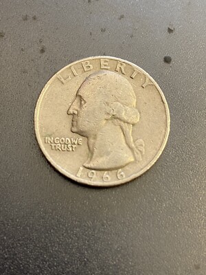1966 Liberty Quarter Dollar US Coin No Mint Mark Rare Good Condition ...