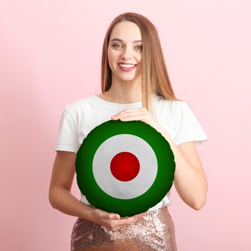 Mod Target Green 14" Round Cushion Decrotive Circle Pillow | eBay Australia