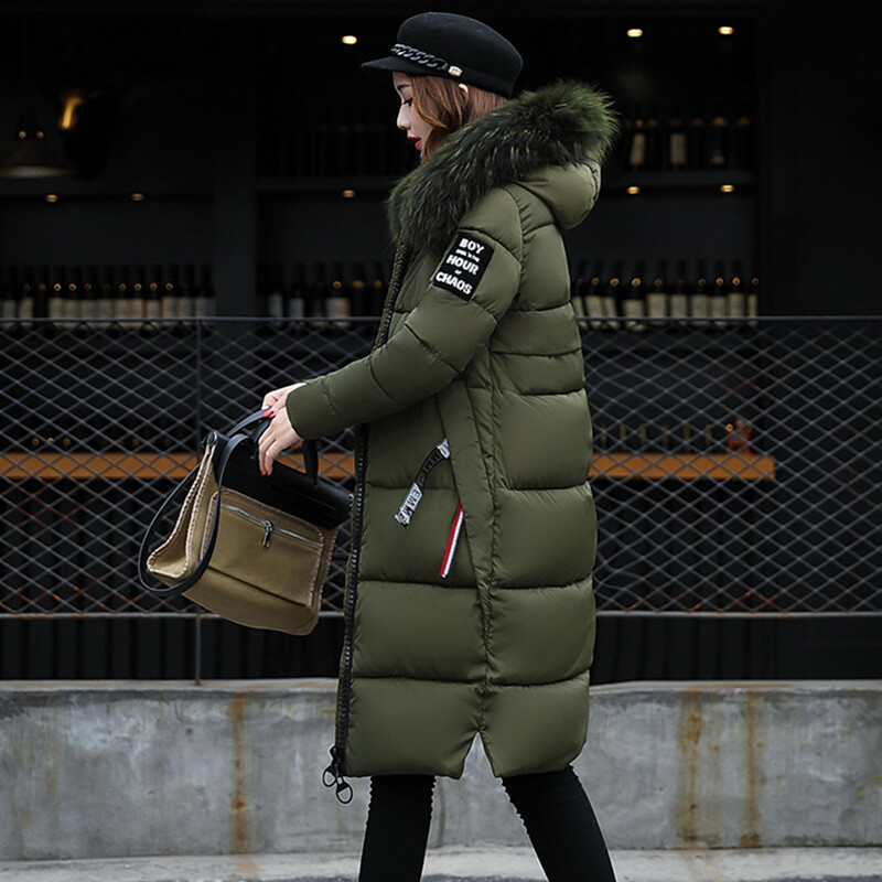 Hot Women's Winter Slim hooded Warm Long Padded jacket Cotton jacket ...