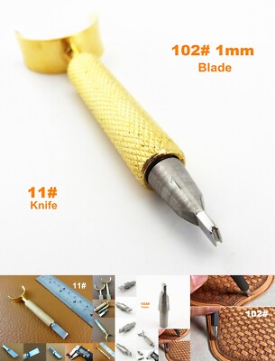 102#1mm Leathercraft Double-Edged Edge Push Beader Blade Swivel Carve ...