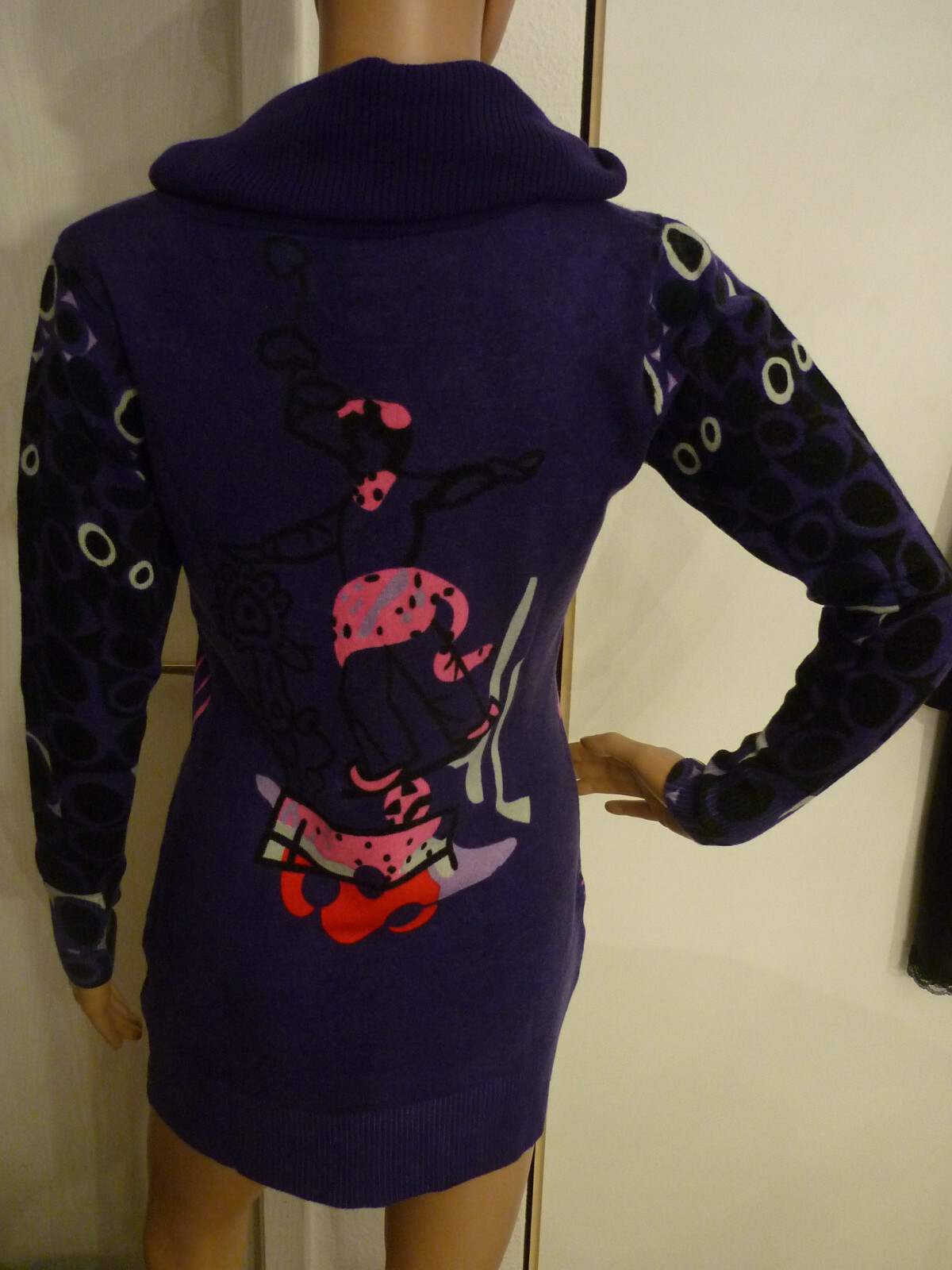 Pullover Pulli lila pink schwarz Wollpulli S/M Luisa Orop Kaschmir ...