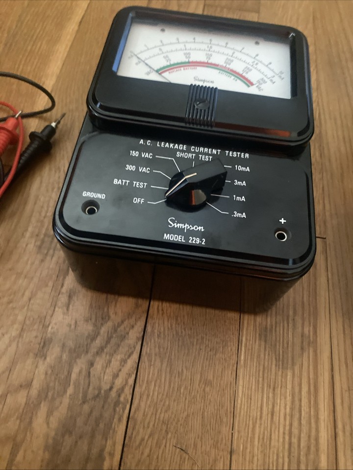 Vintage Simpson 229-2 AC Leakage Current Tester With Manual And Leather ...