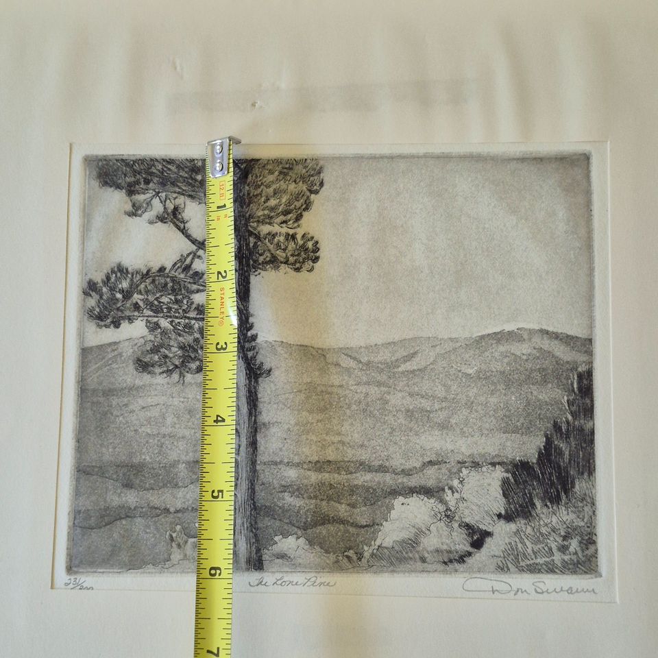 Don Swann Etching The Lone Pine Limited Edition signed numbered 231/300 ...
