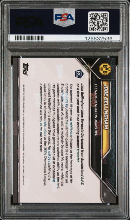 2025-26 Topps Now BVB Jobe Bellingham #1 Teenage Sensation PR/3313 PSA ...